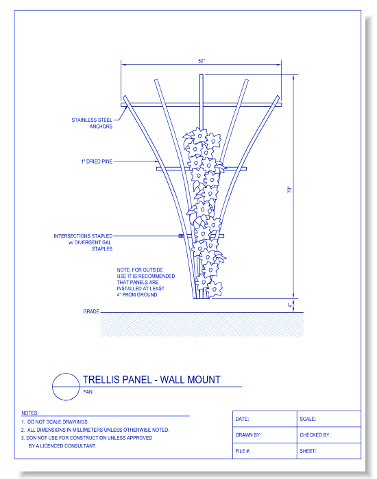 Trellis Panel - Wall Mount - Fan - CADdetails - CADdetails