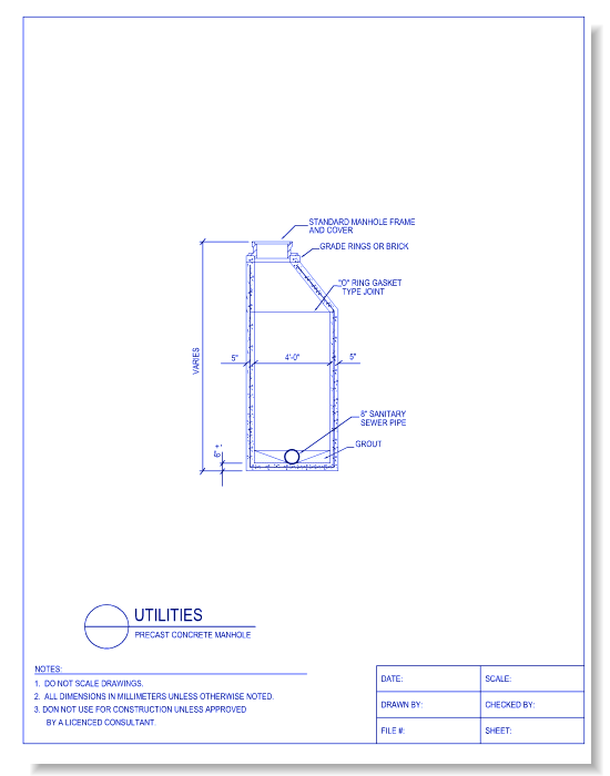Precast Concrete Manhole - CADdetails - CADdetails