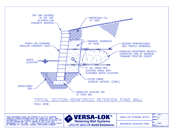 Reinforced Retention Pond - CADdetails