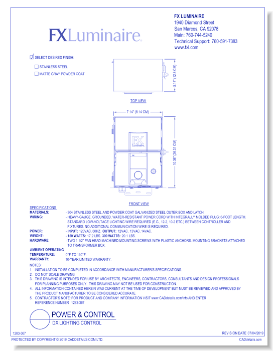 DX Lighting Control - FX Luminaire - CADdetails