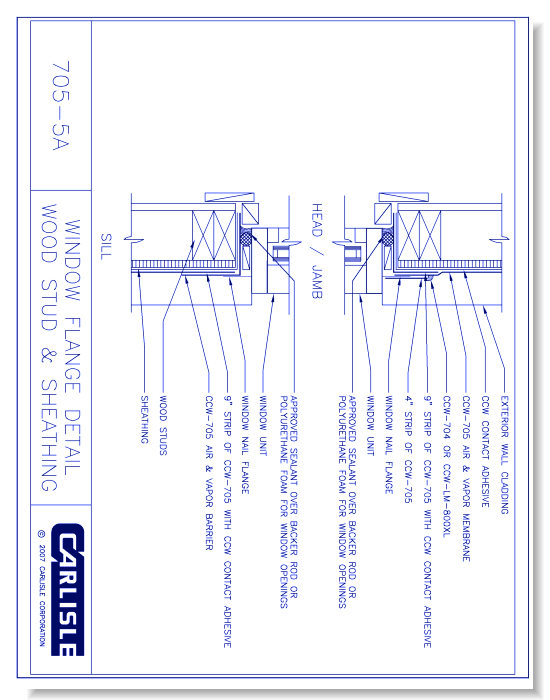 705-5A - Flanged Window - CADdetails