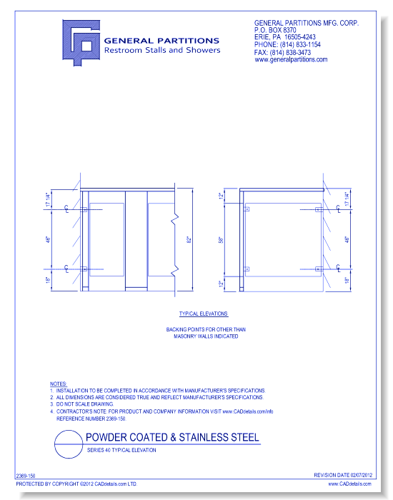 Series 40 Typical Elevation - MASA Architectural Canopies - CADdetails