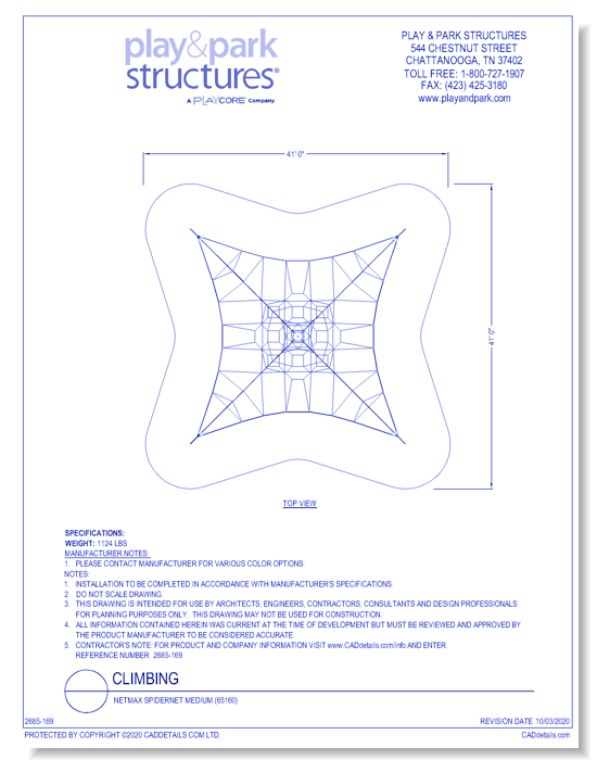 NetMax SpiderNet Medium - Play & Park Structures - CADdetails