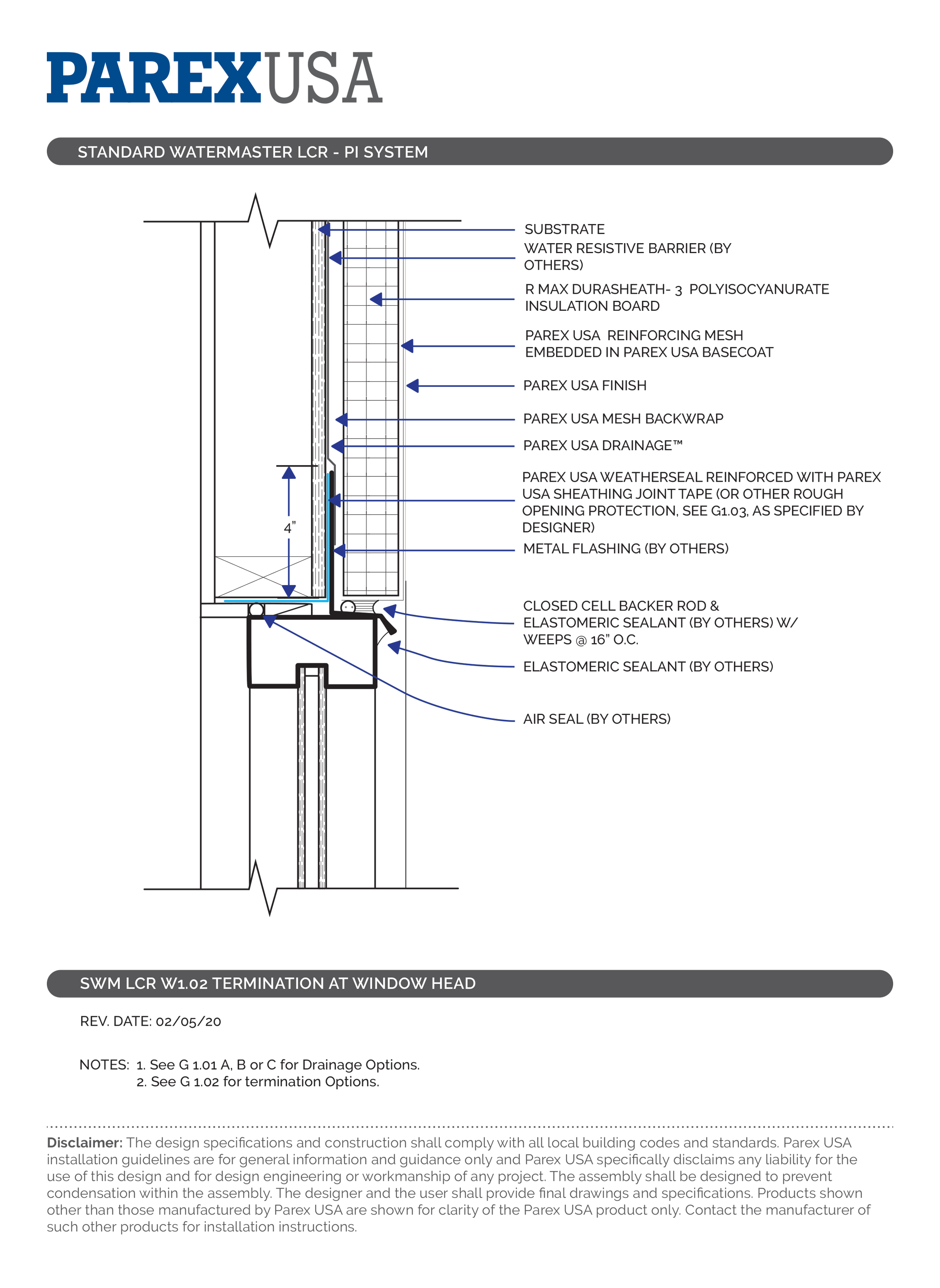 SWM LCR-PI W1.02 - Termination at Window Head - CADdetails