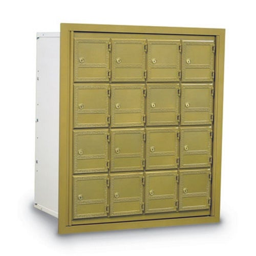 16-Door Front Load Brass Mailbox - CADdetails