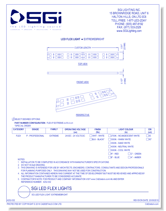 SGi LED Flex Light: ExtremeBright - SGi Lighting Inc. - CADdetails
