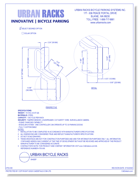 Bikeep - Urban Racks Bicycle Parking Systems Inc. - CADdetails