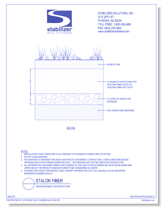StaLok Fiber: Reinforcement for Sports Turf - CADdetails