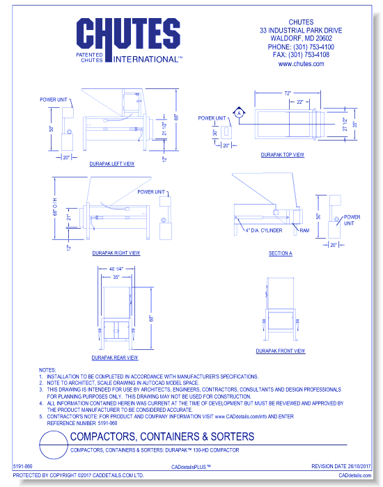 DuraPak™ Apartment Compactors - Chutes - CADdetails