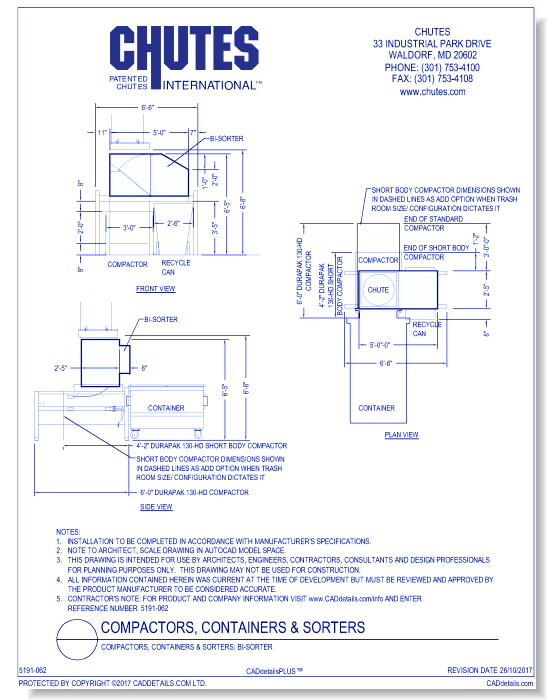 Compactors, Containers & Sorters: Bi-Sorter - Chutes - CADdetails