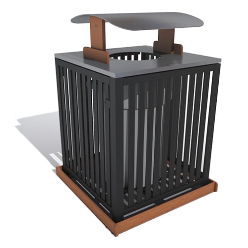 Classic 32 Aluminum Single Stream Waste Receptacle - CADdetails