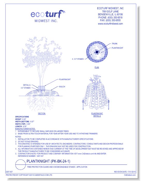 PlantKnight: Tree Protection Guard and 4 Biodegradable Stakes ...