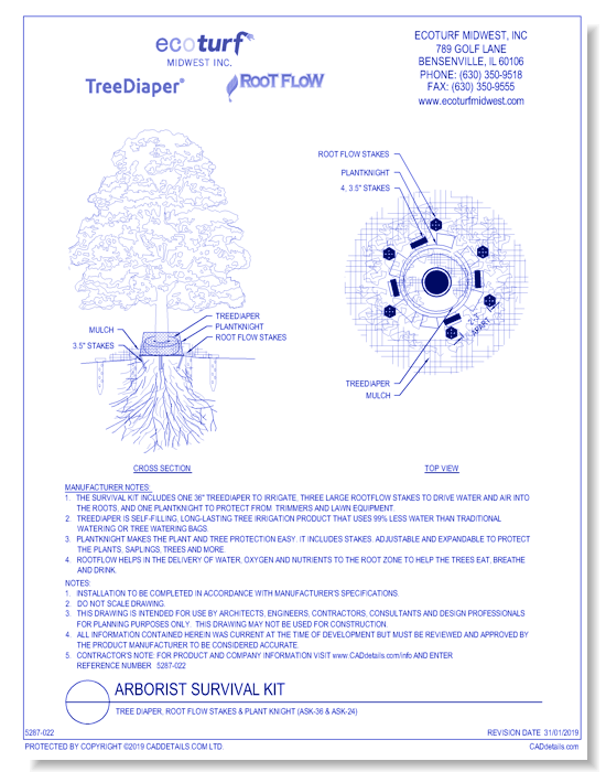 Arborist Survival Kit: Tree Diaper, Root Flow Stakes & Plant Knight ...