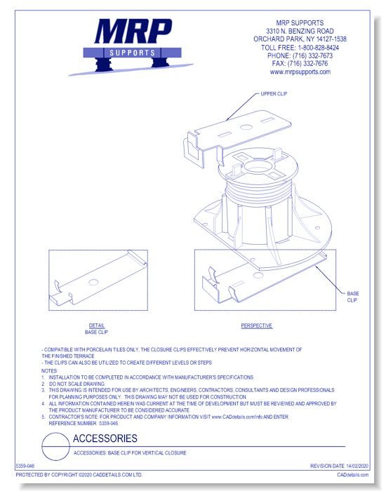 Accessories: Base Clip For Vertical Closure - CADdetails