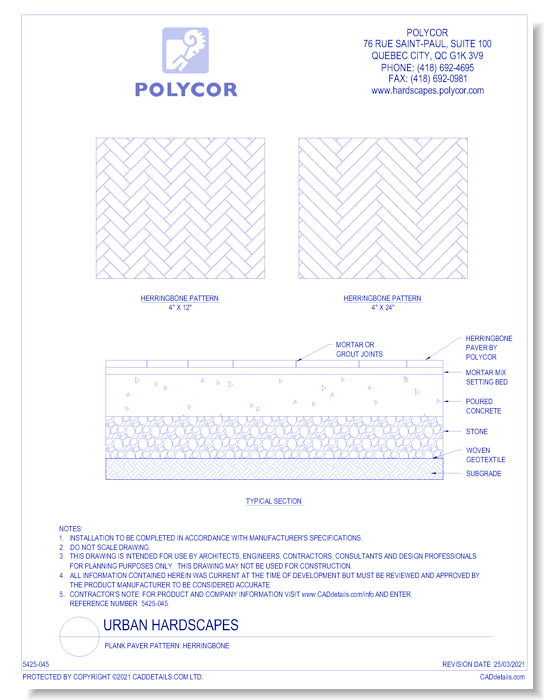 Plank Pattern: Herringbone - AGS Stainless Inc. - CADdetails