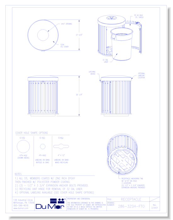 Receptacle 286 - DuMor - CADdetails