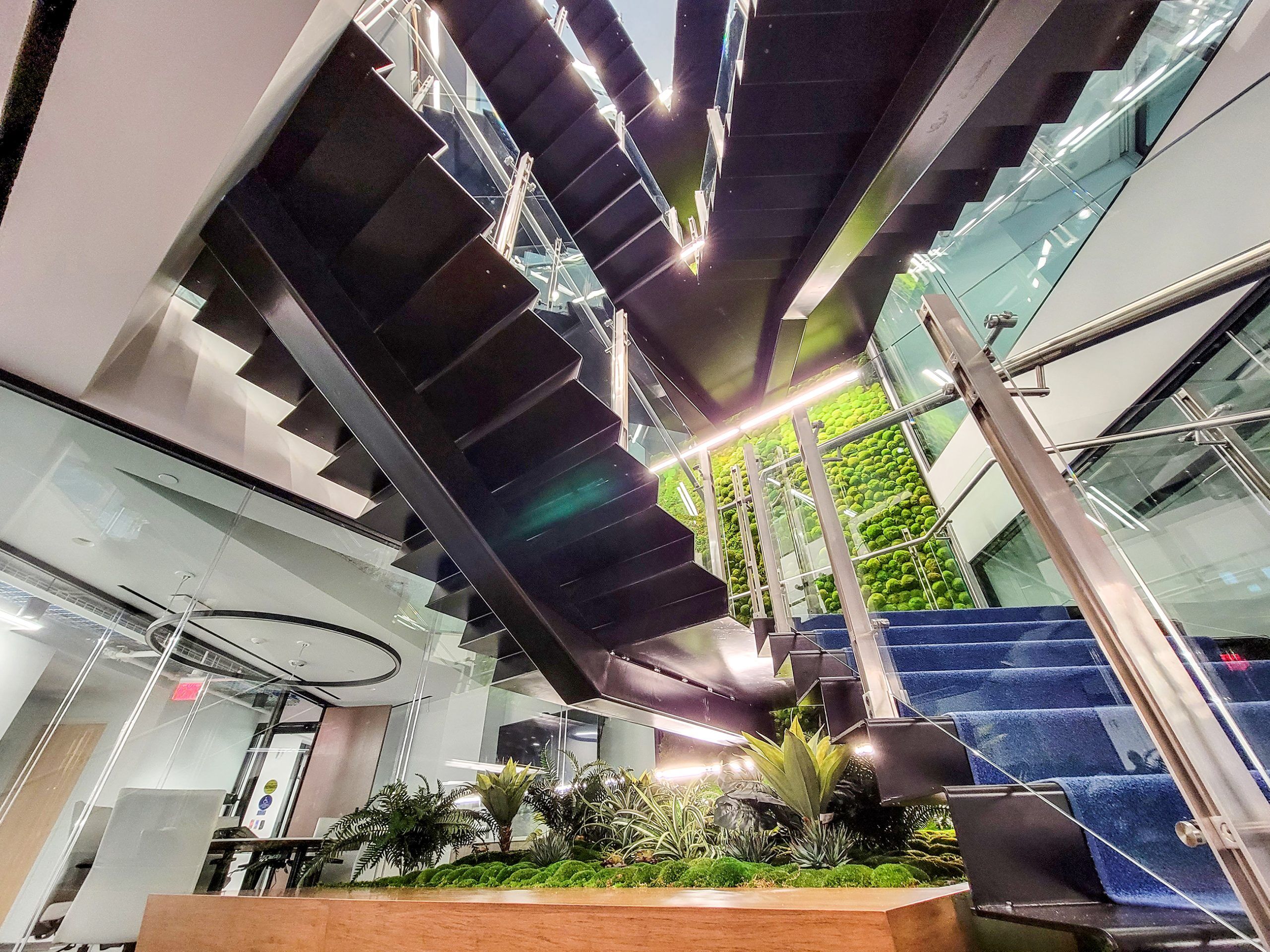 Multi-Story Preserved Moss Wall with Artificial Plants - CADdetails