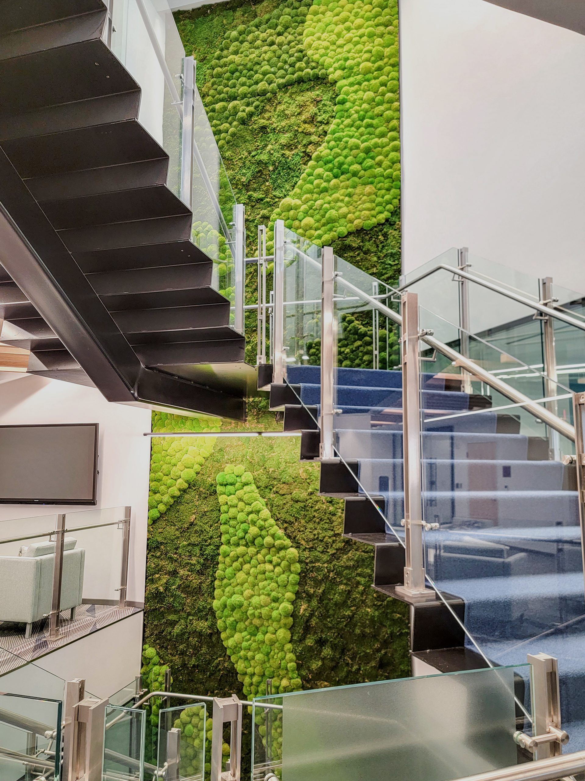 Multi-Story Preserved Moss Wall with Artificial Plants - CADdetails