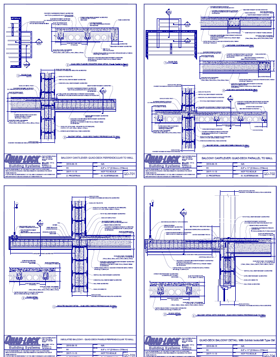 QD 700 Series - Quad-Deck Cantilevers Balconies - CADdetails