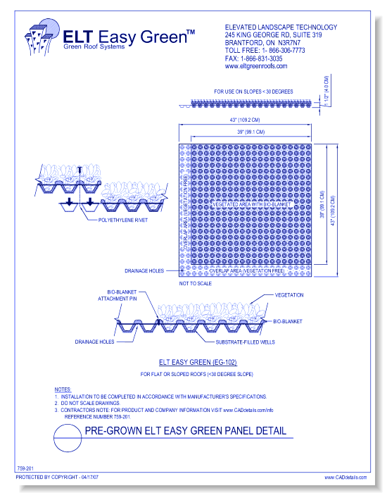 01. Pre-Grown ELT Easy Green Panel Detail - CADdetails