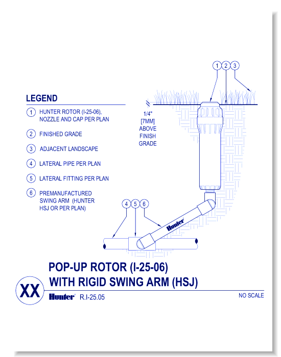 Rotors: I-25-06 Rotor Head (2 of 2) - Hunter Industries - CADdetails