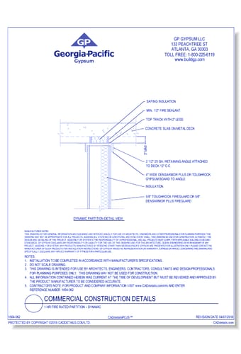 Gypsum Partition Detail DEFLECTION HEADS TO PLASTERBOARD PARTITIONS