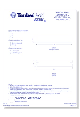 Landmark Collection® - TimberTech Decking - CADdetails