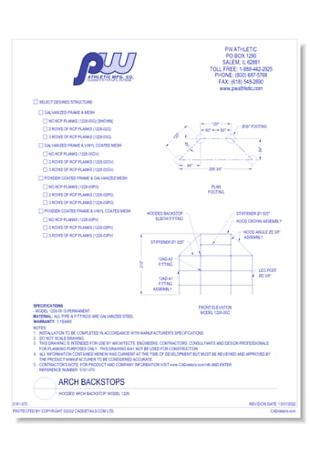 Arch Backstops - PW Athletic - CADdetails