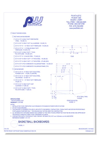 Basketball Backboards - PW Athletic - CADdetails