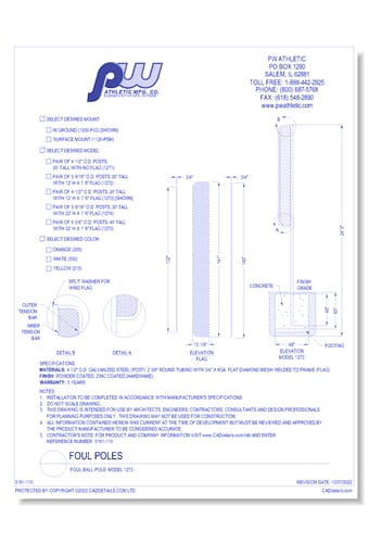 Foul Poles - Stellar by Heat & Glo - CADdetails
