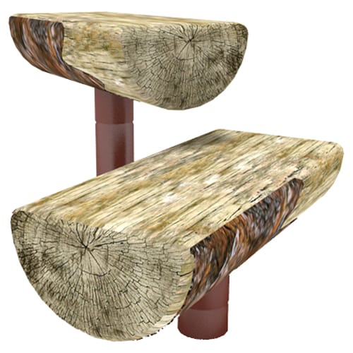 NaturePlay® Split Log Bench - BCI Burke Playgrounds - CADdetails
