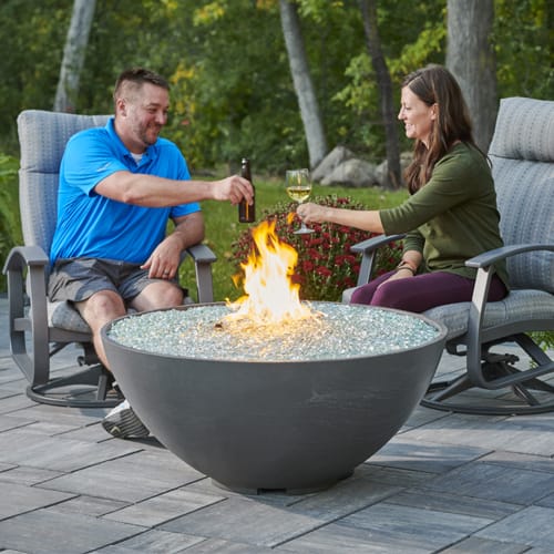 Cove 42" Edge Round Gas Fire Pit Bowl - CADdetails