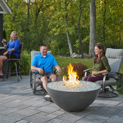 Cove 42" Edge Round Gas Fire Pit Bowl - CADdetails