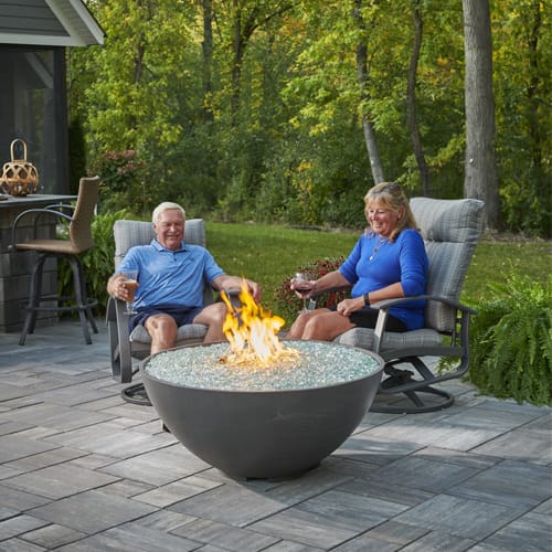 Cove 42" Edge Round Gas Fire Pit Bowl - CADdetails