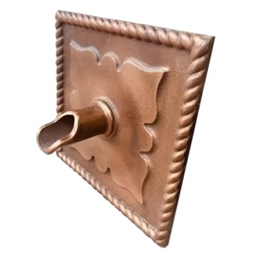 12" Square Rope Backplate with Spout (Cast as 1 Piece) - CADdetails