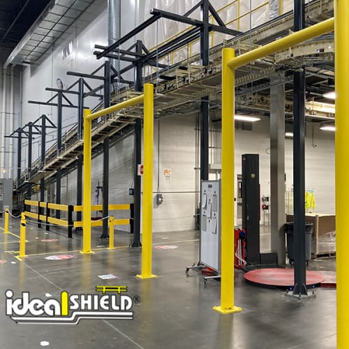 Surface Mount Goal Post Guardrail System - Ideal Shield - CADdetails